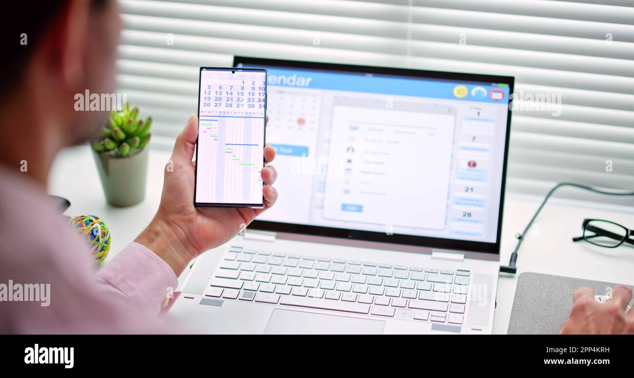 Doing Calendar Schedule Planning. Business Agenda In Office Stock Photo ...