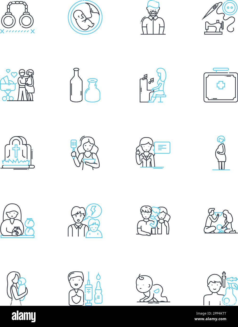Sisterhood linear icons set. Unity, Bonding, Support, Friendship ...