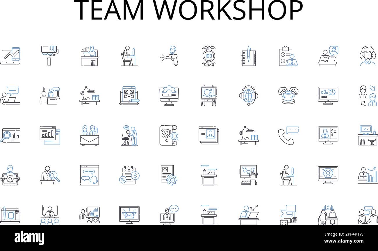 Team workshop line icons collection. Wealth, Investment, Saving ...
