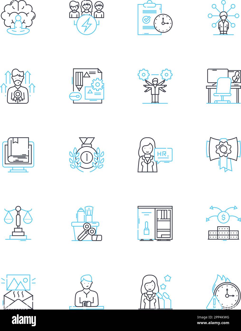 Leading linear icons set. Direction, Dominant, Authority, Control ...