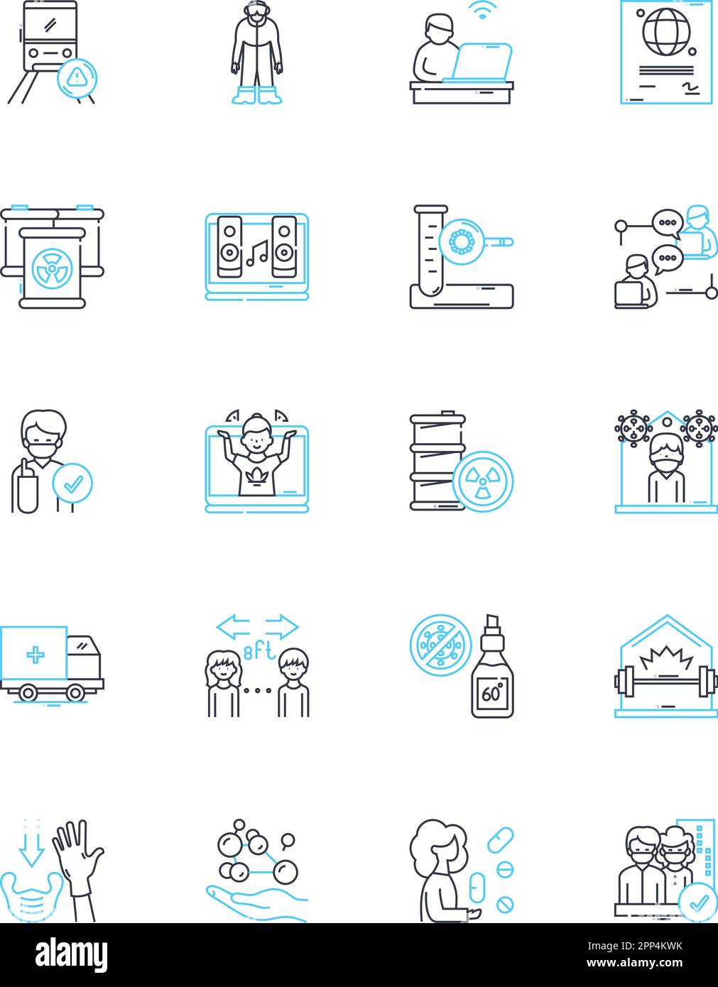 Bacteria linear icons set. Microbes, Pathogens, Prokaryotes, Germs ...