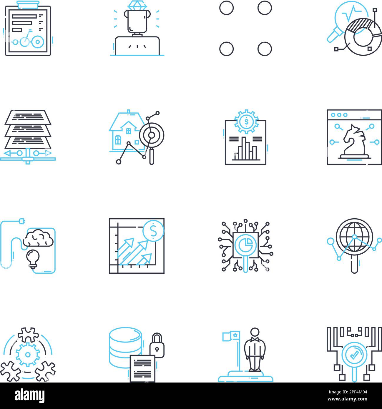 Revenue stream linear icons set. Profit, Income, Sales, Revenue ...