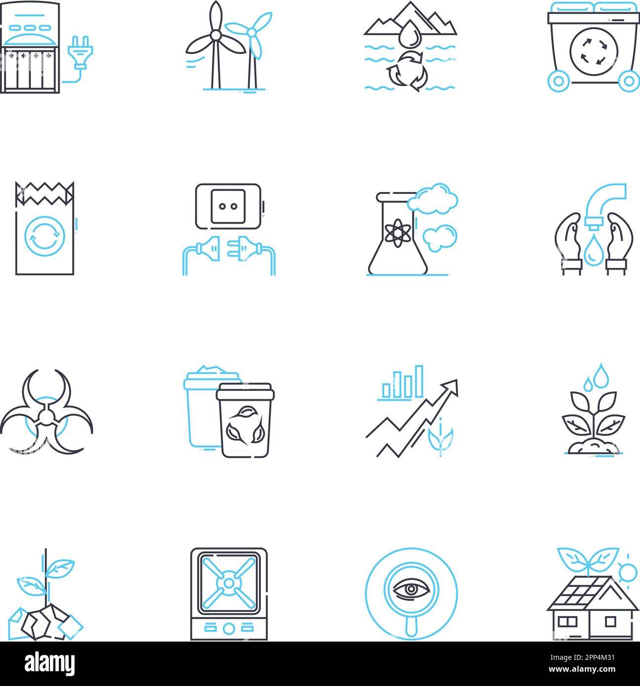 Green sustainability linear icons set. Eco-friendly, Renewable, Carbon-neutral, Organic ...