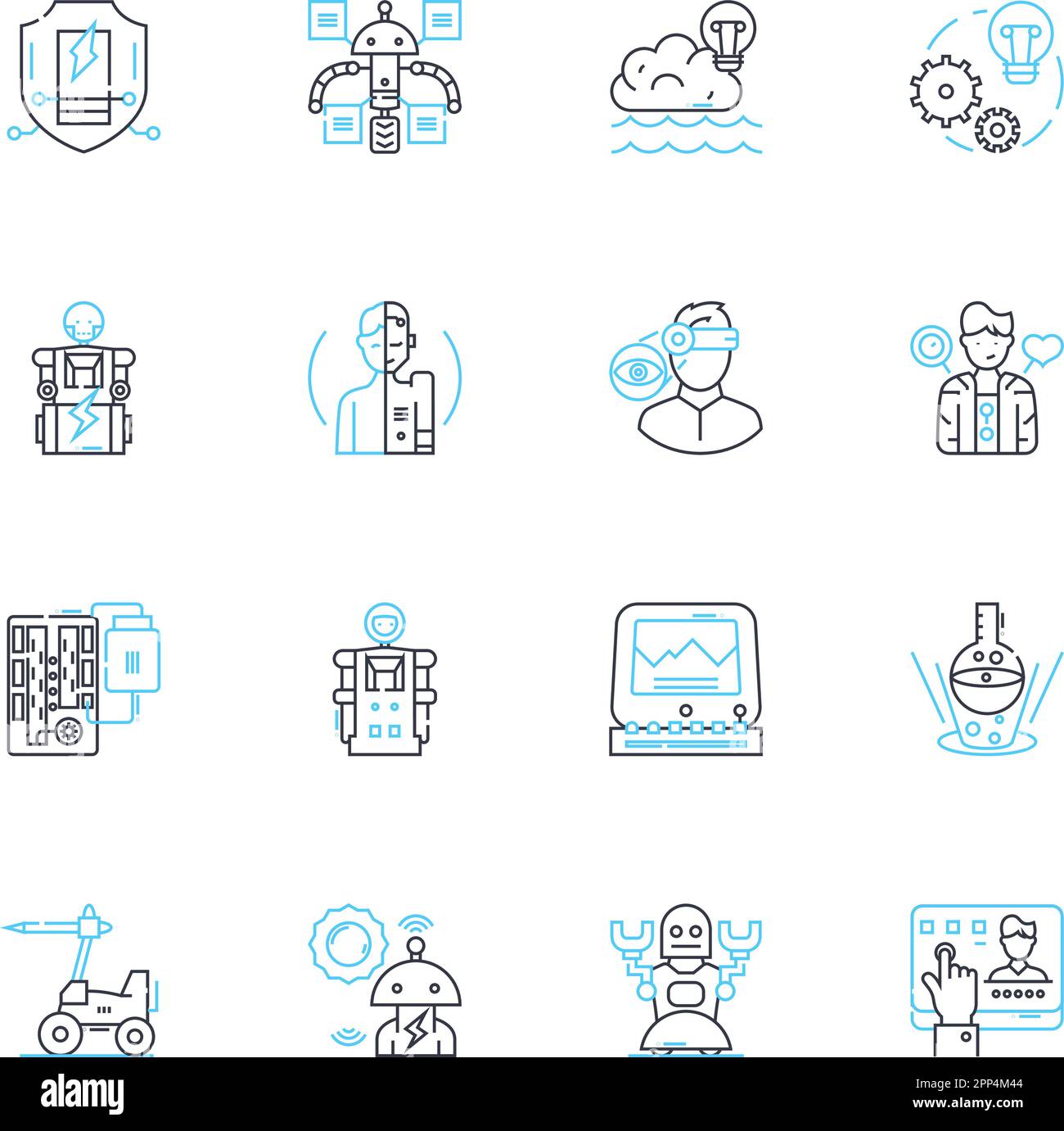 Unmanned aircraft linear icons set. Drs, Quadcopters, UAS, UAVs ...