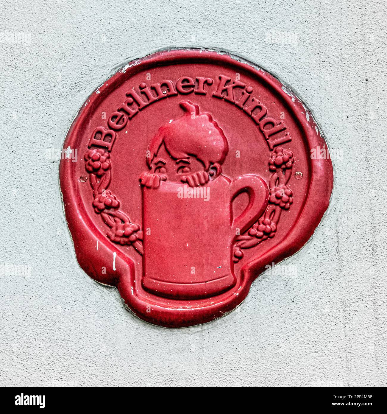 Old Berliner Kindl beer logo ouside Alter Schwede Pub,Schwedenstrasse ...