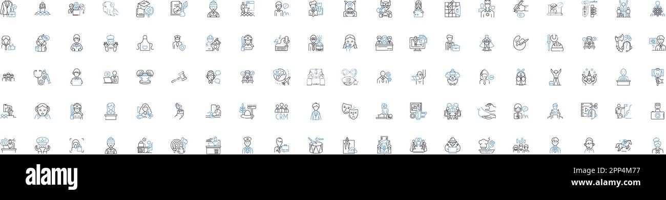 Careers line icons collection. Exploration, Specialization, Advancement ...