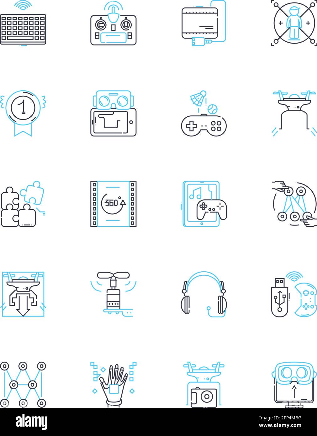 Augmented reality linear icons set. Hologram, Virtual, Overlay ... Augmented reality linear icons set. Hologram, Virtual, Overlay ...