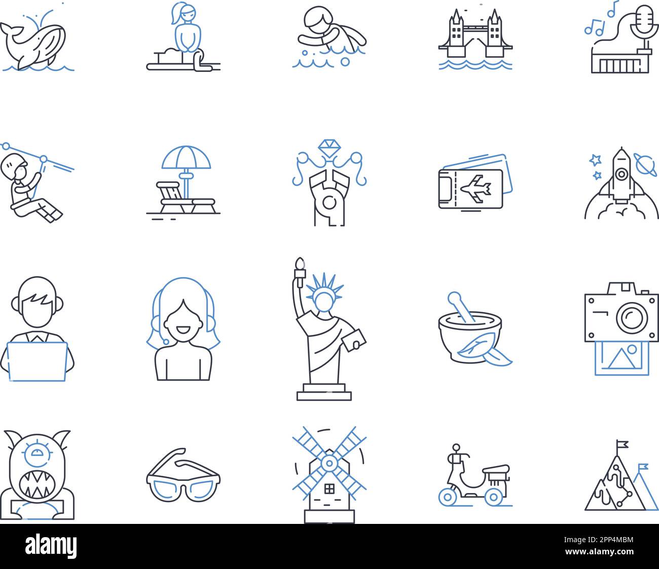 Ethical tourism line icons collection. Sustainability, Respect ...