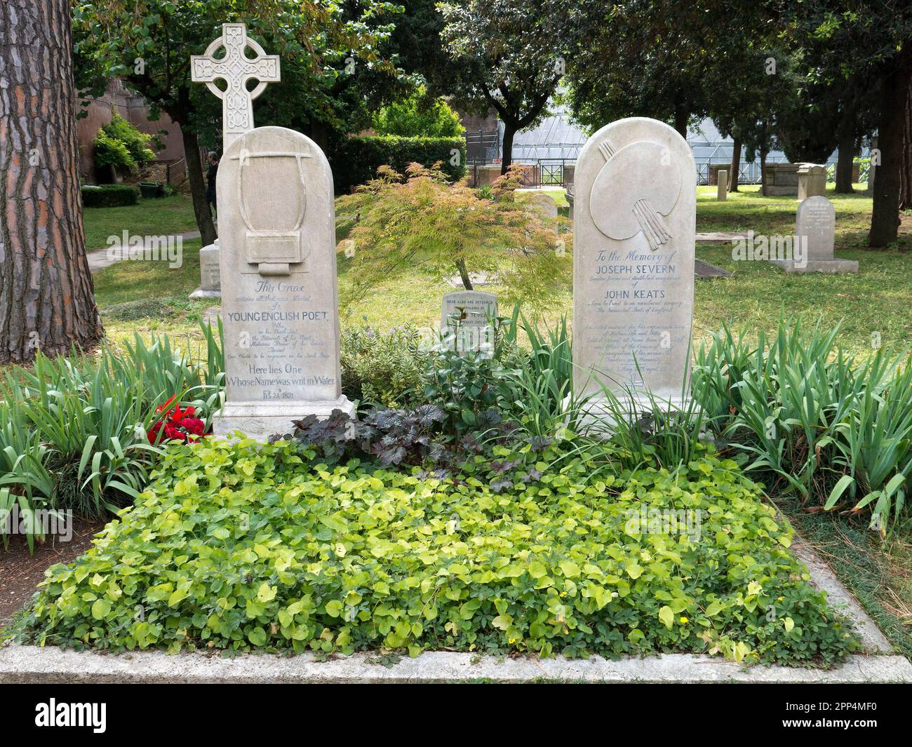 Tombs of english poet John Keats (1795-1821) and his friend english ...