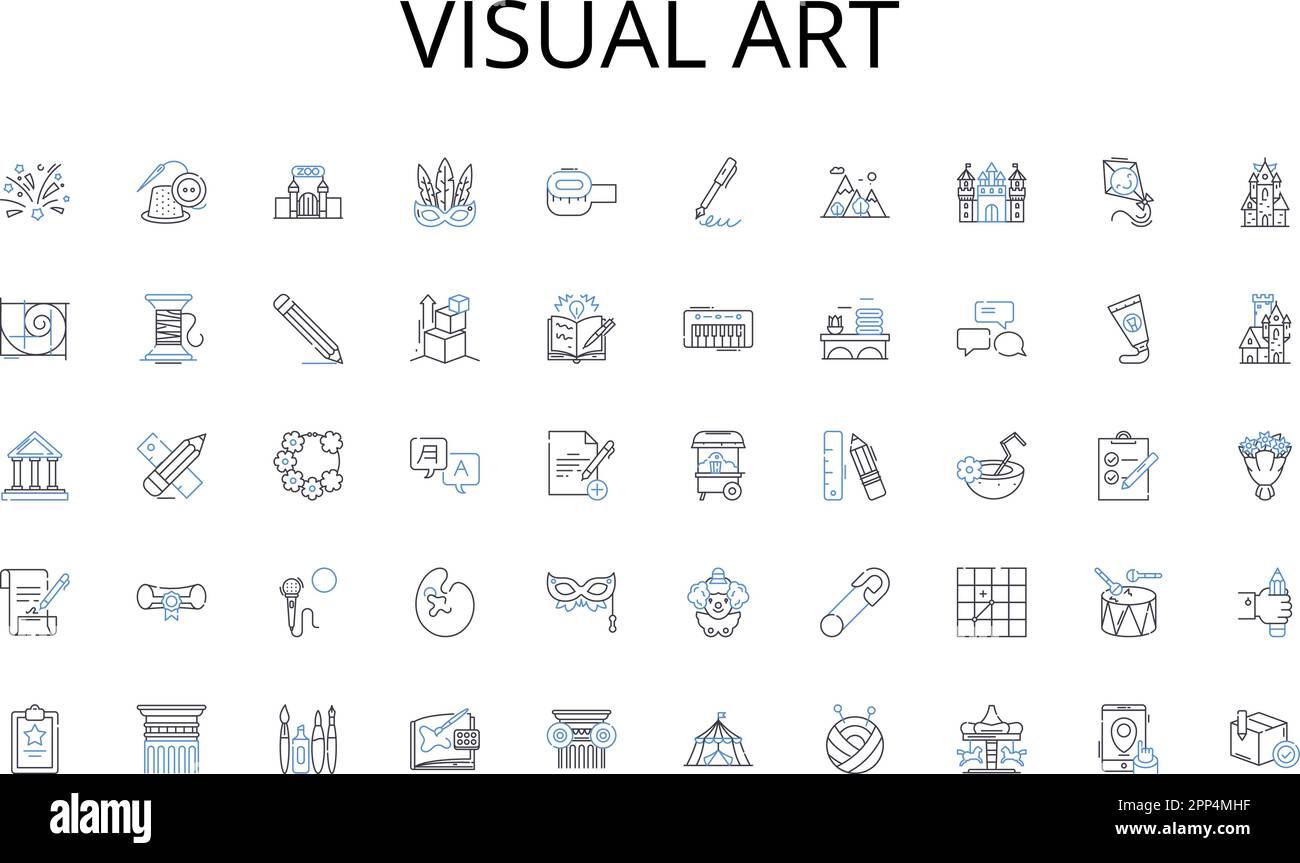 visual art line icons collection. Collaboration, Synergy, Ideation ...