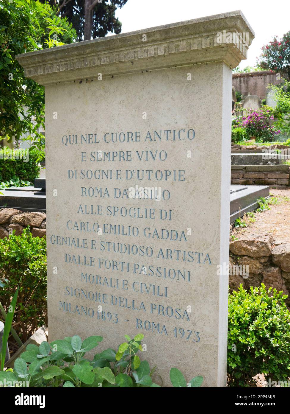 Tomb of italian writer Carlo Emilio Gadda (1893 - 1973) in Non-Catholic ...
