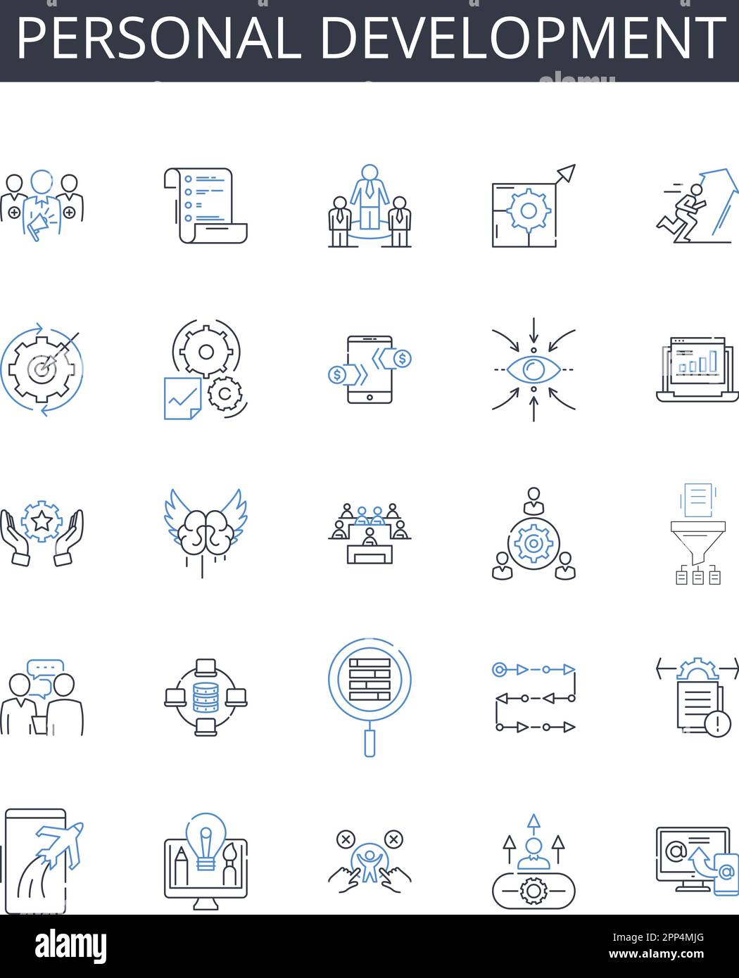 Personal development line icons collection. Self-improvement ... Personal development line icons collection. Self-improvement ...
