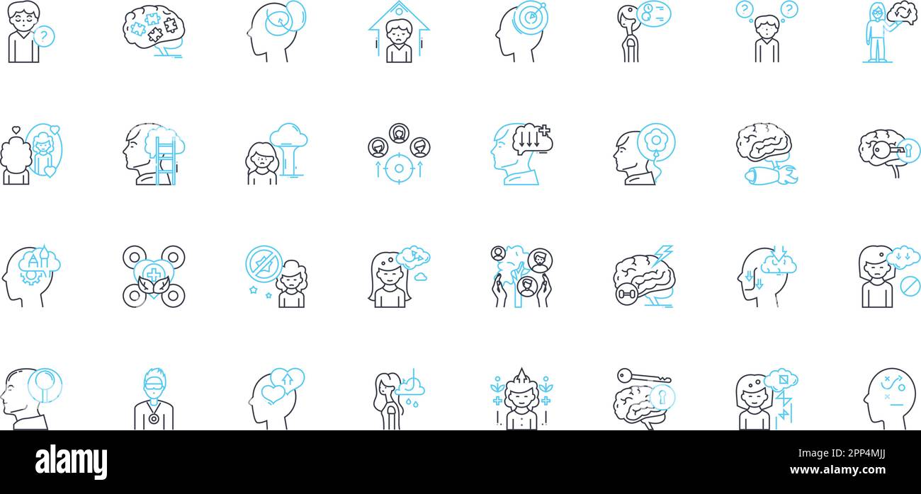 Mental Capacity linear icons set. Cognition, Intelligence, Ability ...