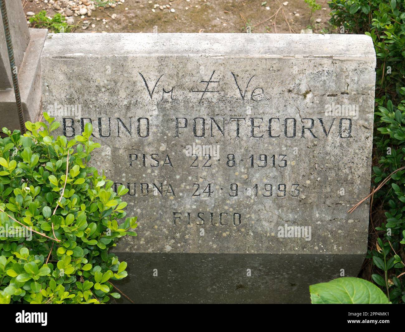 Tomb of the italian physicist Bruno Pontecorvo (1913 - 1993) in Non ...