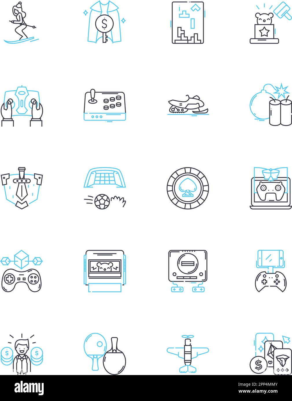 Musical instrument linear icons set. Piano, Guitar, Drums, Violin ...