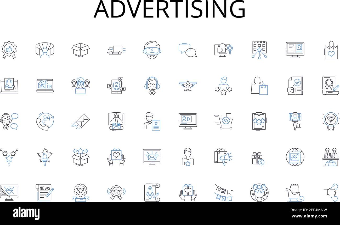Advertising line icons collection. Conversation, Communication ...