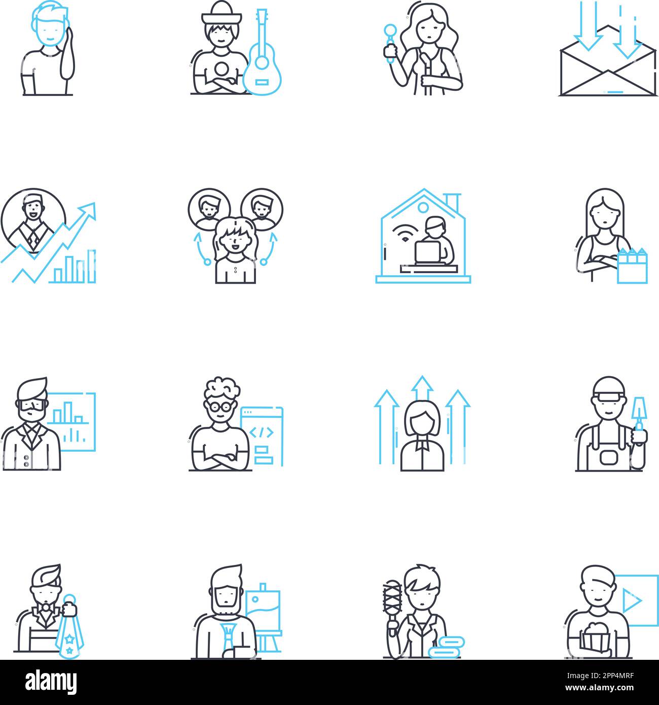 Vocation Calling linear icons set. Purpose, Passion, Fulfillment ...