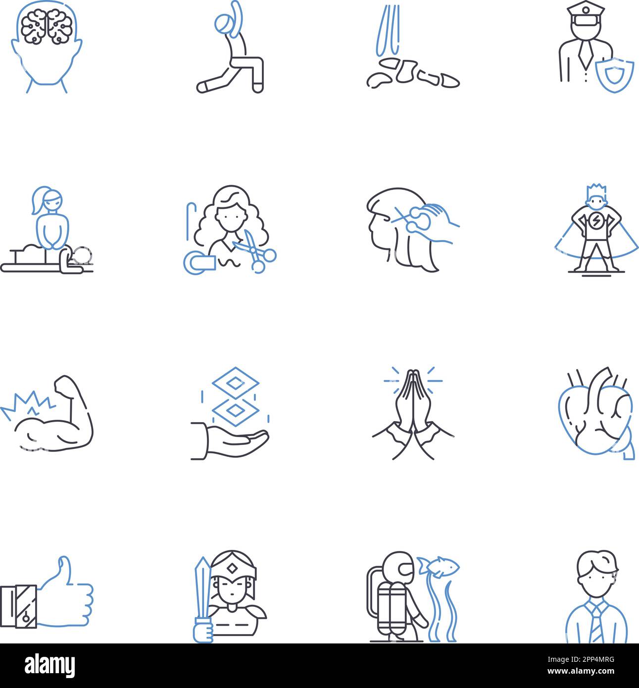 Criminal justice line icons collection. Sentencing, Parole, Probation ...