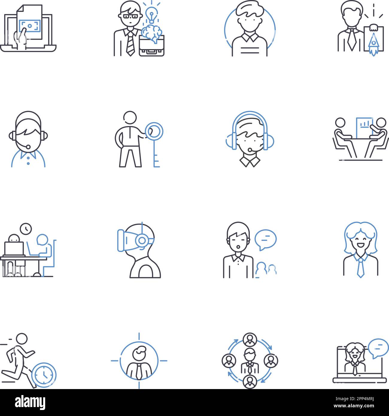 Support staff line icons collection. Assistants, Staffing, Helpers ... Support staff line icons collection. Assistants, Staffing, Helpers ...