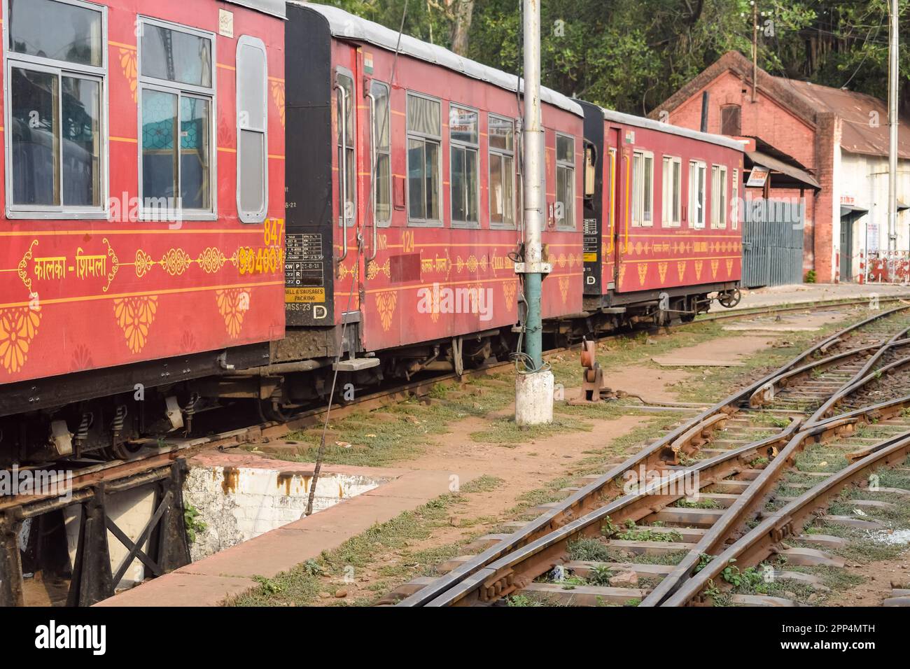 View of Toy train Railway Tracks from the middle during daytime near ...
