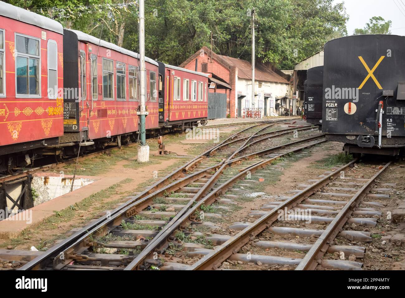 View of Toy train Railway Tracks from the middle during daytime near ...