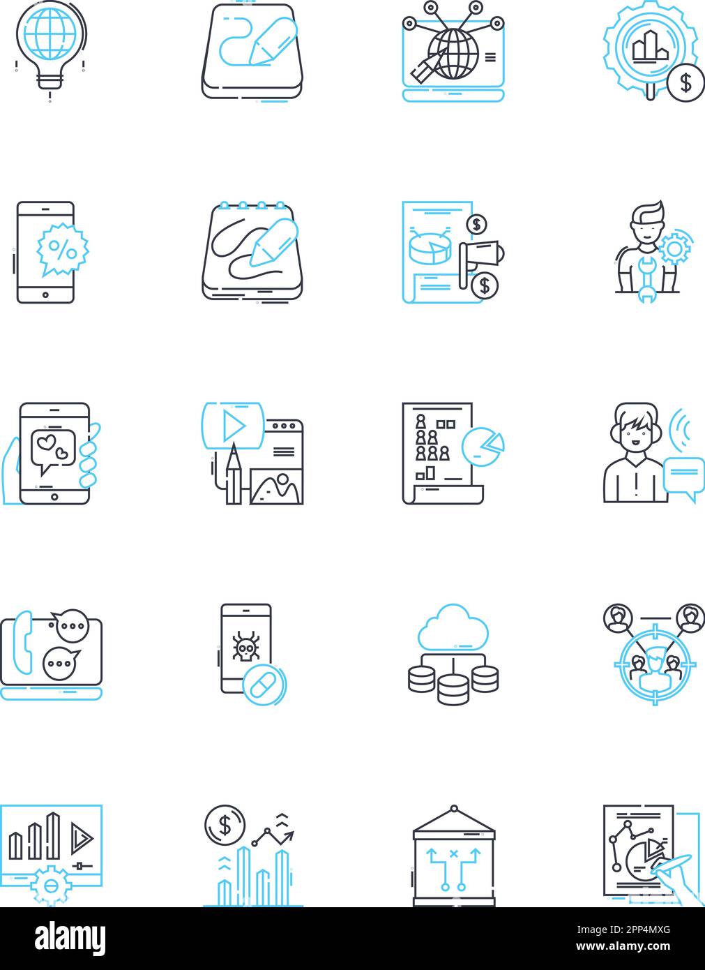 Product experience linear icons set. Satisfaction, Usability ...