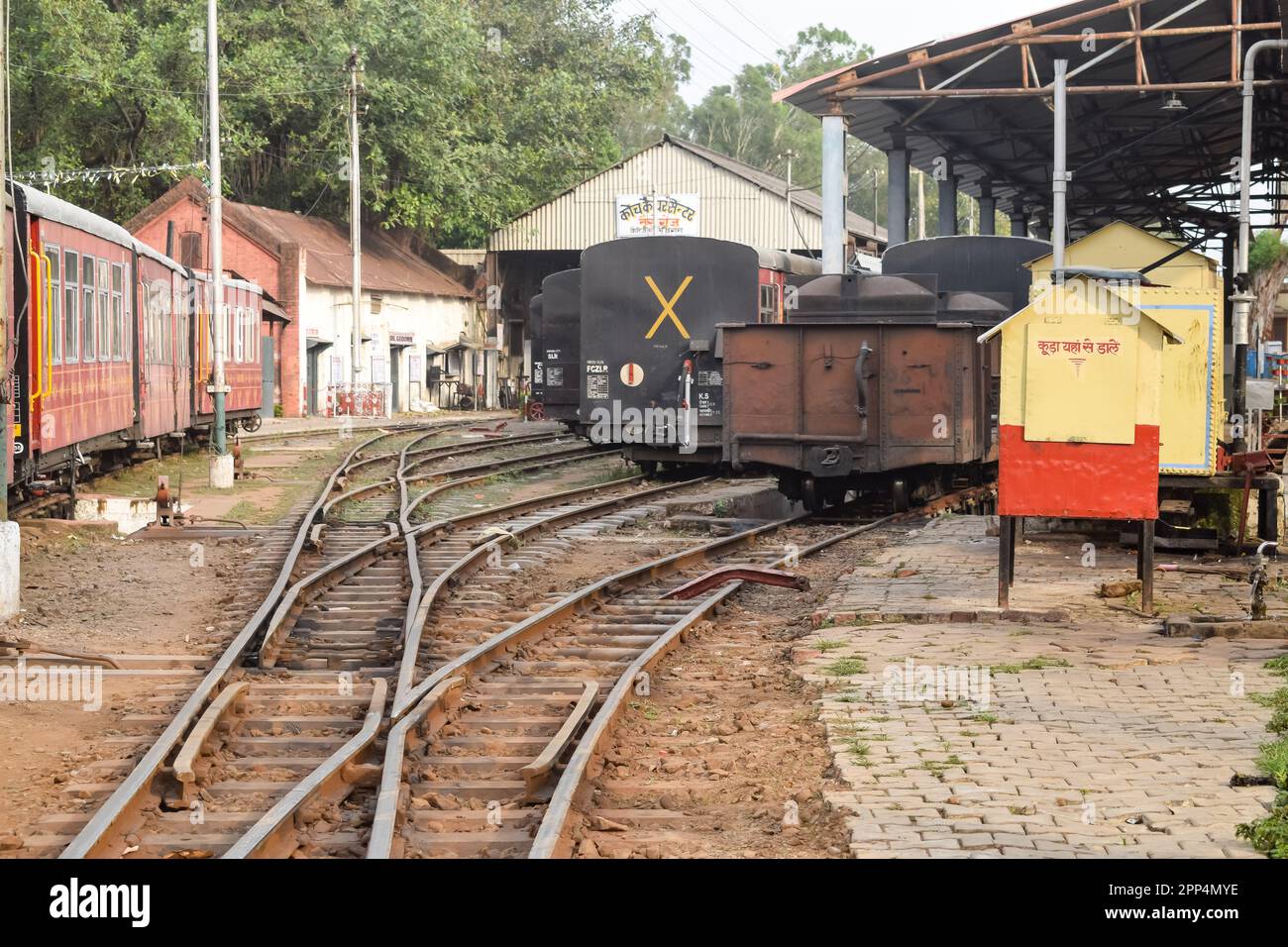 View of Toy train Railway Tracks from the middle during daytime near ...