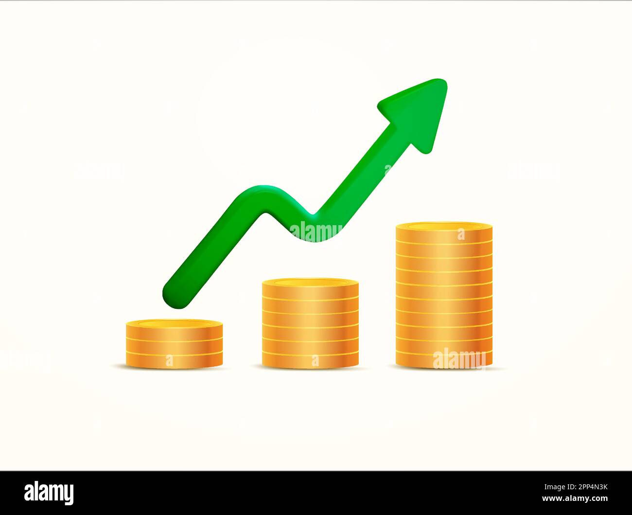 3d stack of coin isolate on white background, money saving, financial ...