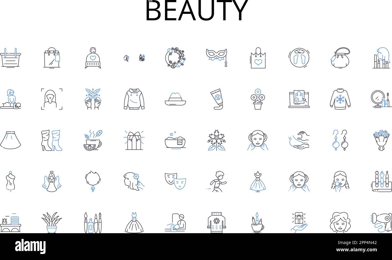 Beauty line icons collection. Collaboration, Learning, Empowerment ...