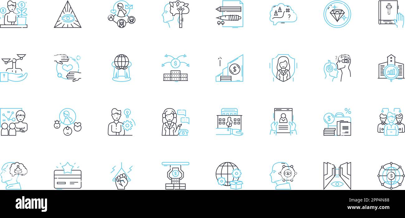Integrated partnership linear icons set. Collaboration, Alliance ...