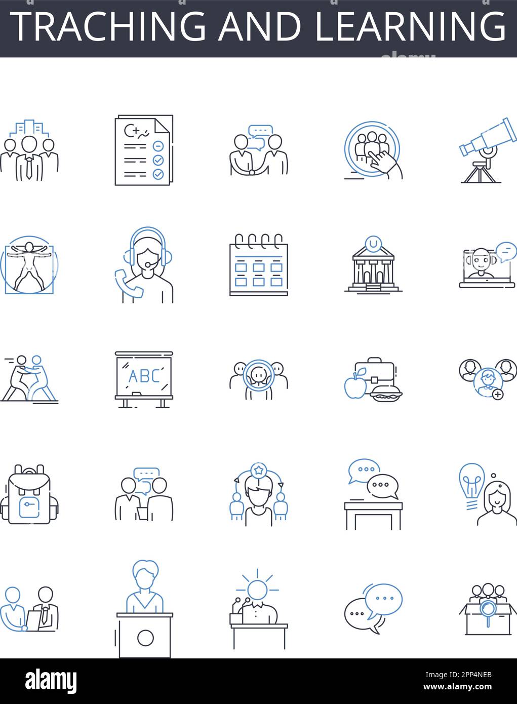 Traching and learning line icons collection. Creating teaching ... Traching and learning line icons collection. Creating teaching ...