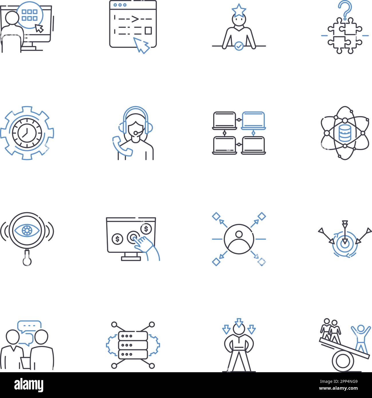 Interrelation line icons collection. Connection, Link, Bond ...