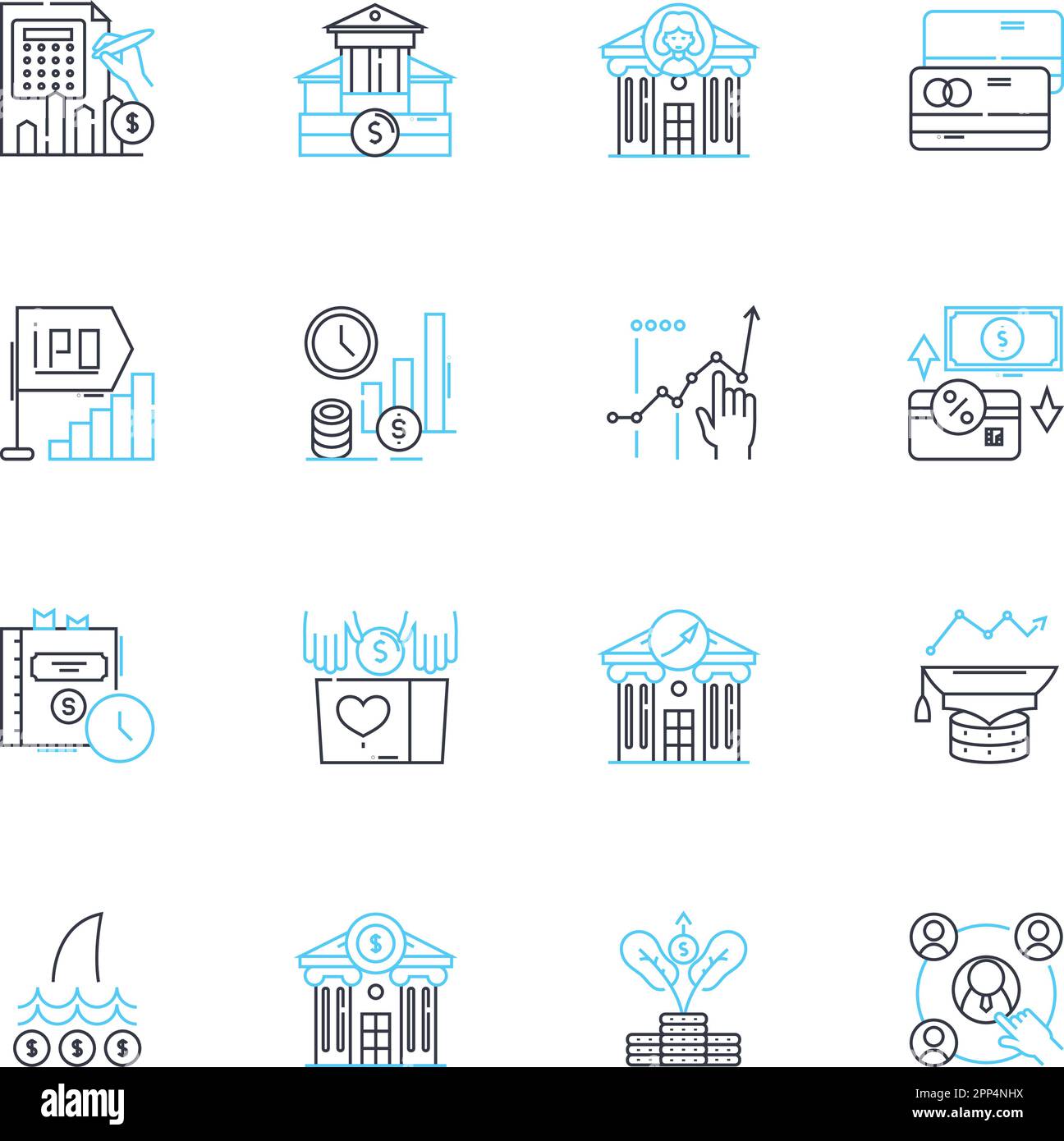 Business Planning Linear Icons Set Strategy Analysis Forecasting Marketing Objectives