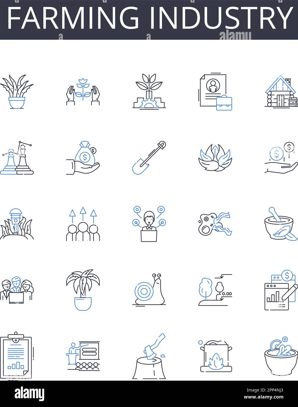 Farming industry line icons collection. Mining sector, Fashion industry ... Farming industry line icons collection. Mining sector, Fashion industry ...