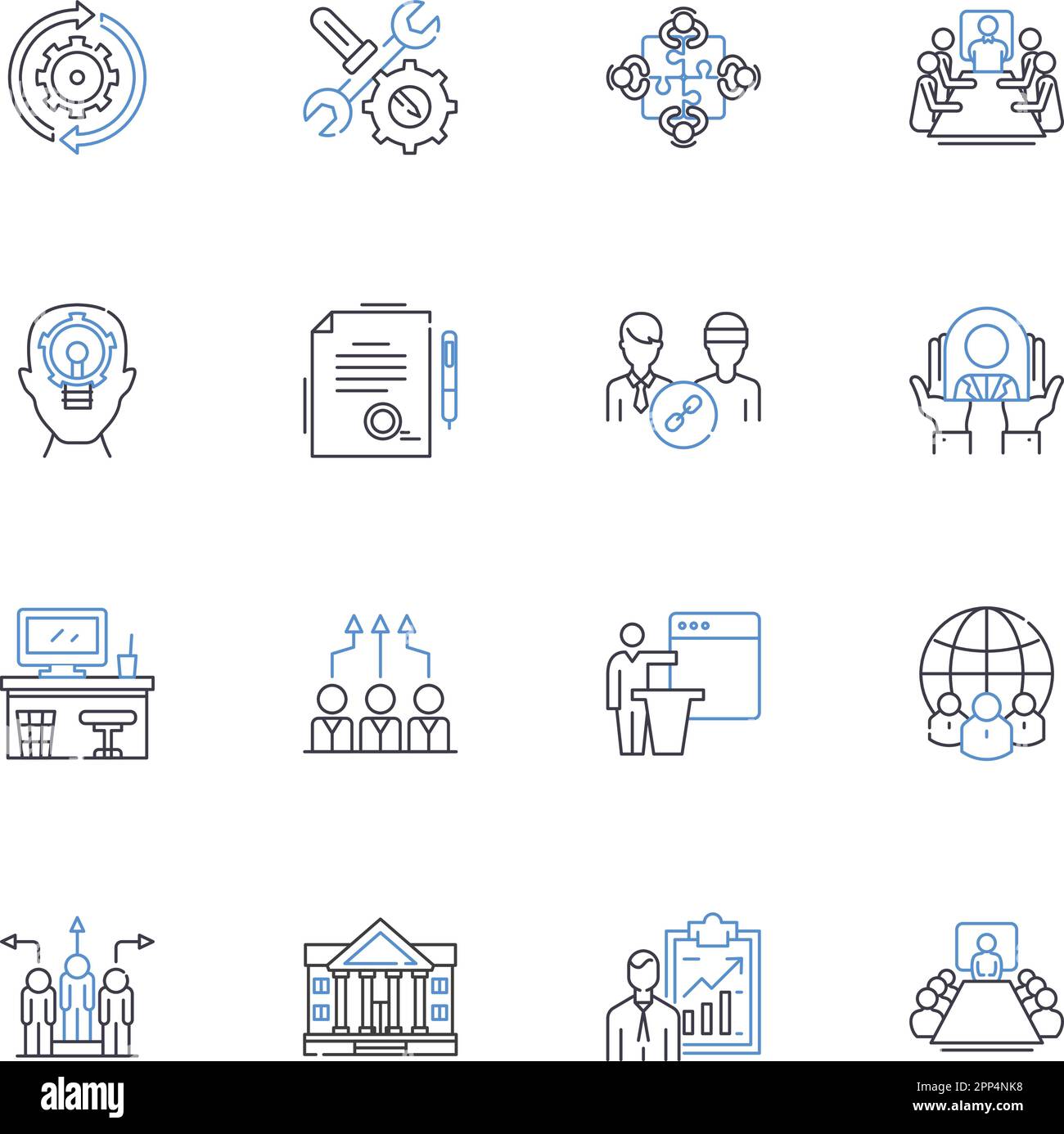 Warehouse crew line icons collection. Pallets, Forklifts, Loading ...