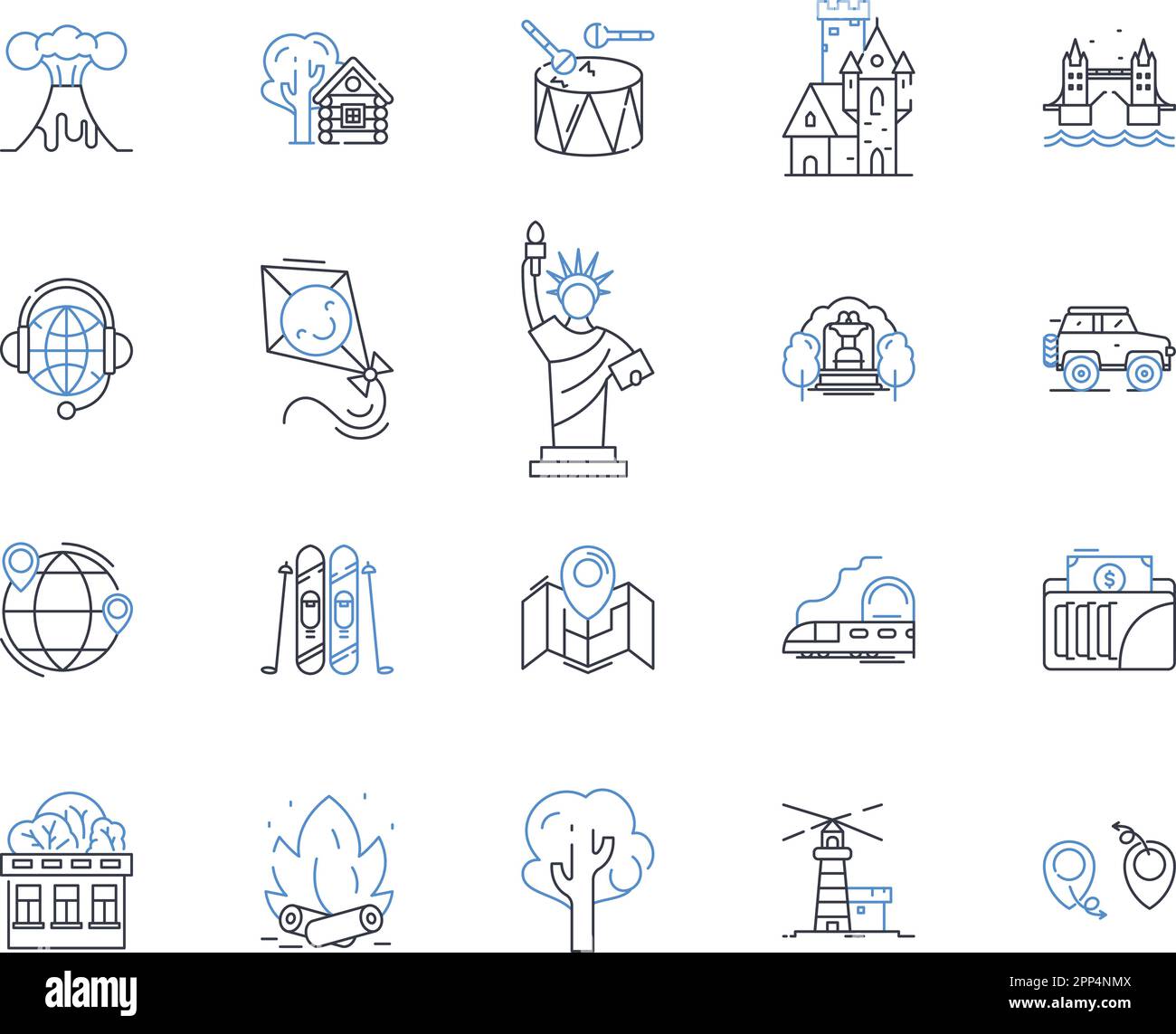 Jungles safari line icons collection. Adventure, Wildlife, Jungle ...