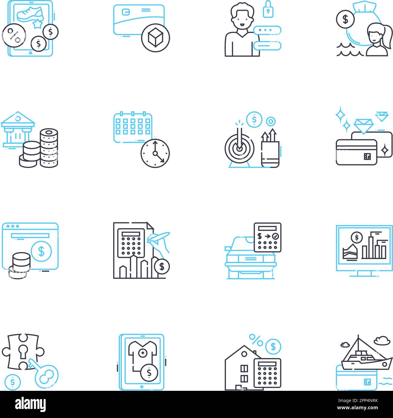 Virtual media linear icons set. Augmented, Virtual, Digital ...
