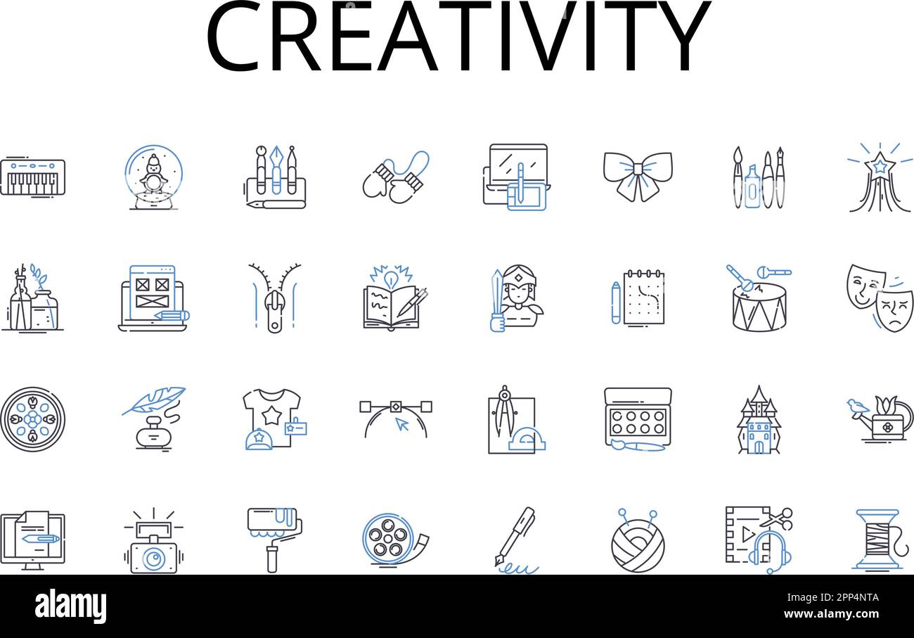 Creativity line icons collection. Innovation, Novelty, Ingenuity ...