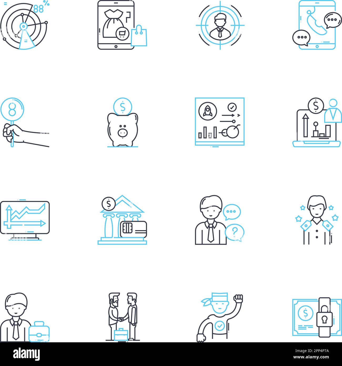 Commercial trade linear icons set. Import, Export, Shipping, Logistics ...