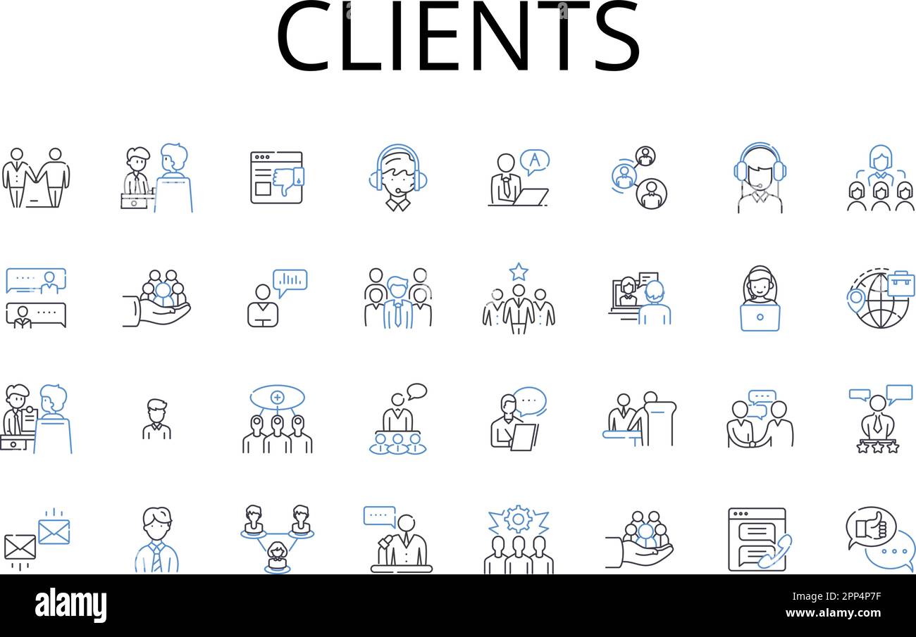 Clients line icons collection. Customers, Patrons, Buyers, Consumers ...
