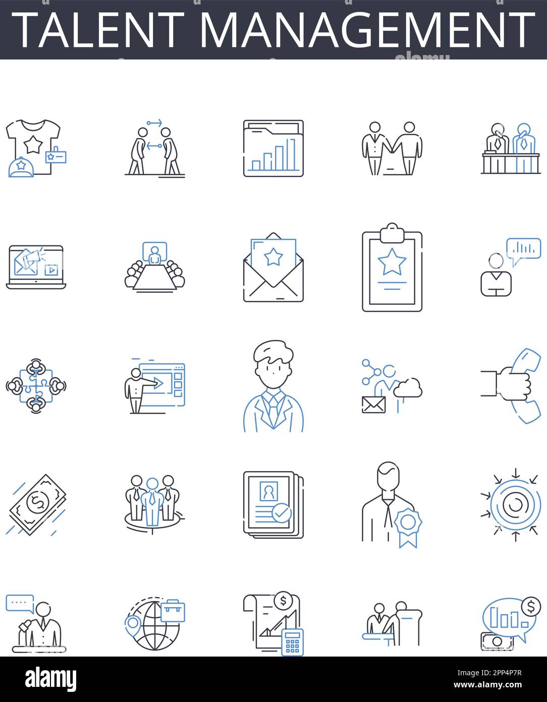 Talent management line icons collection. Employee retention ... Talent management line icons collection. Employee retention ...