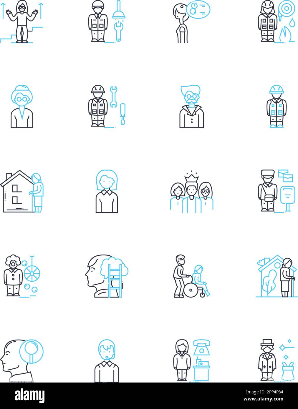 Interconnectedness linear icons set. Unity, Connectivity, Integration ...