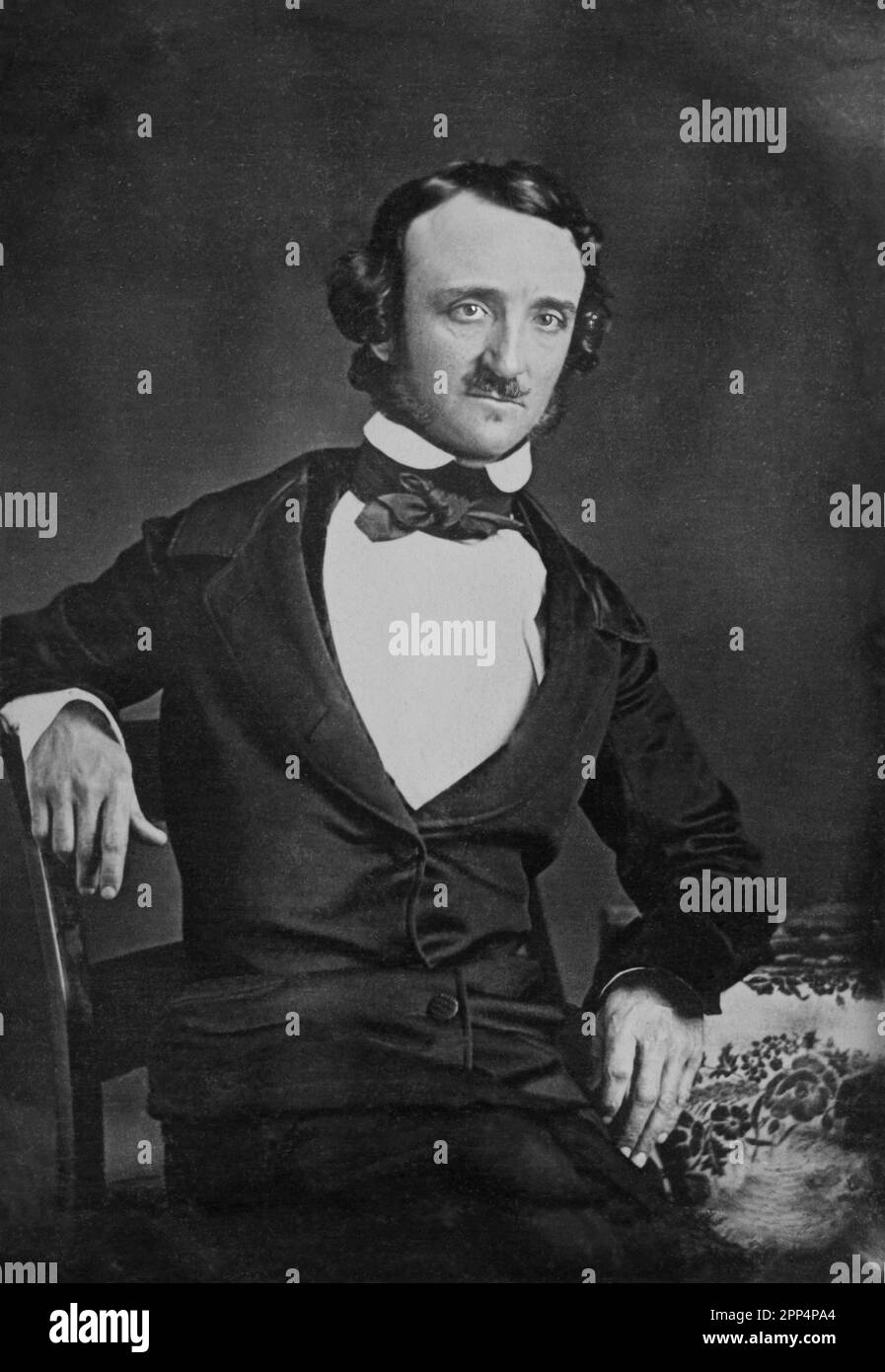 Edgar Allan Poe. Carte-de-visite after a daguerreotype, 1847, probably ...