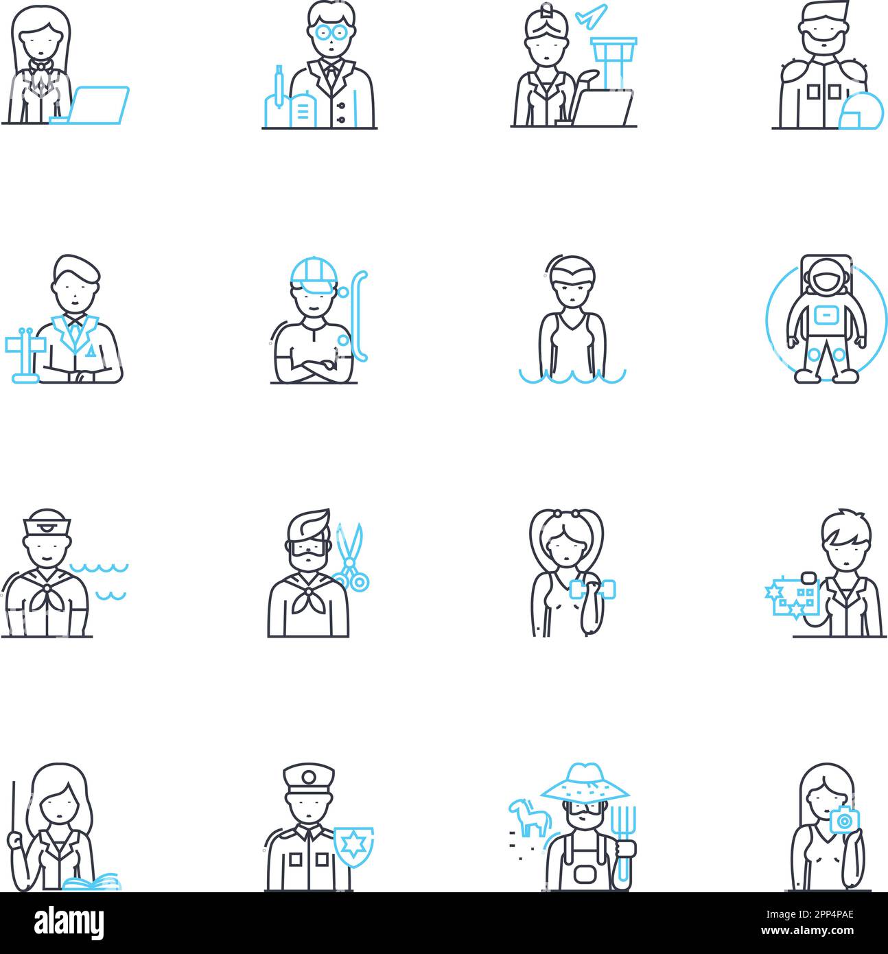 Work linear icons set. Employment, Occupation, Job, Profession, Career ...