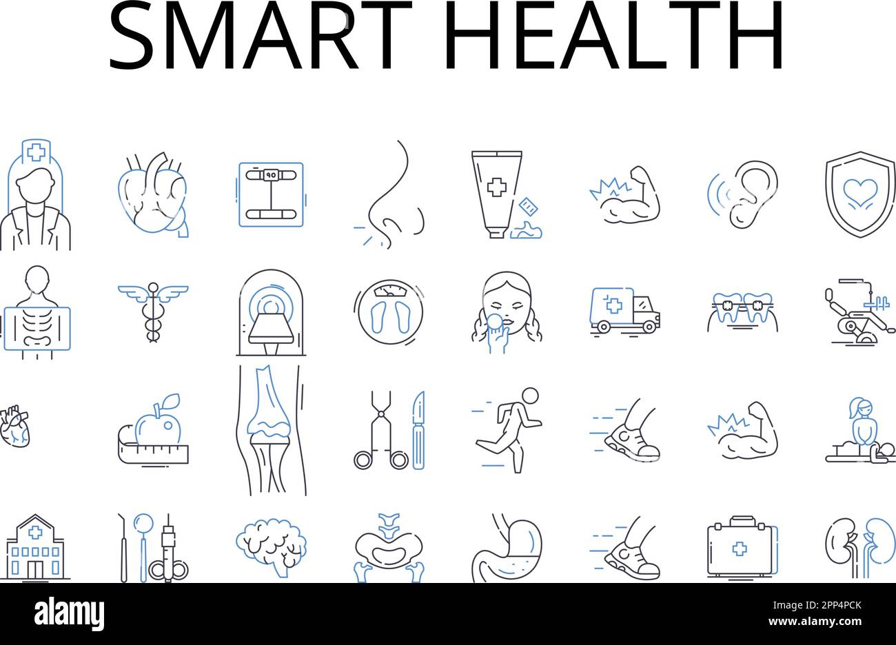 Smart health line icons collection. Healthy life, Intelligent fitness ...