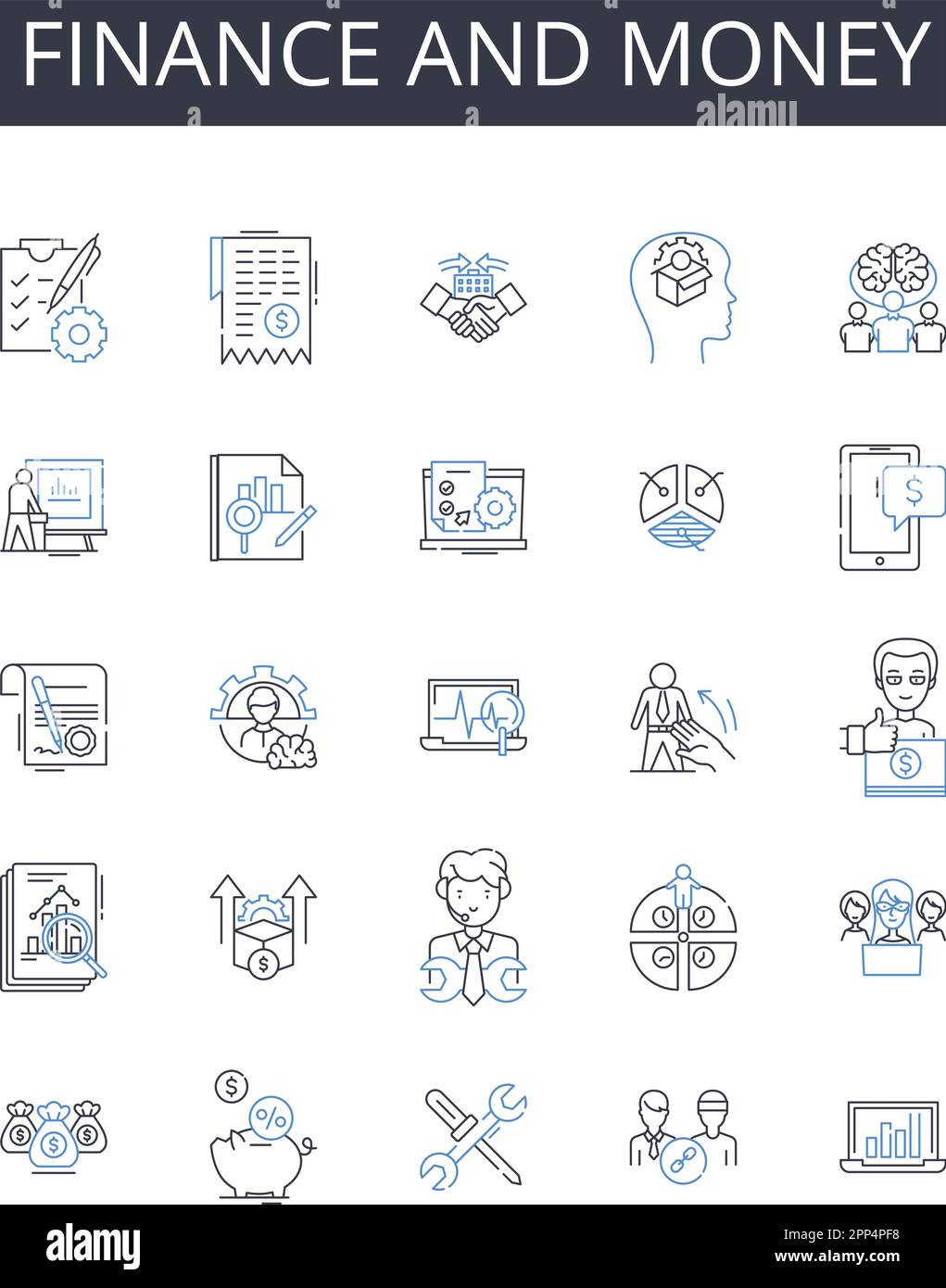 Finance and money line icons collection. Capital, Funds, Wealth ...