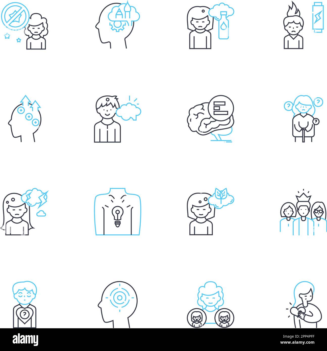Emotional intelligence linear icons set. Empathy, Self-awareness, Self ...