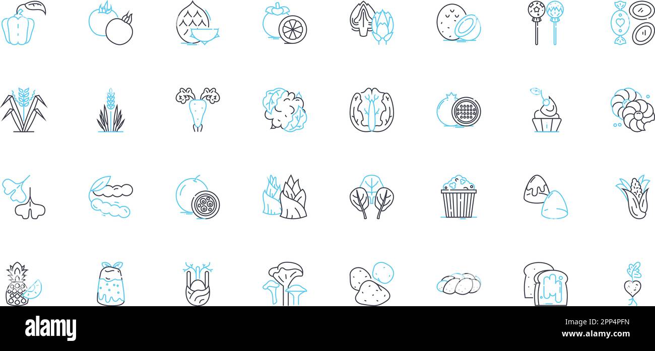 Harvesting linear icons set. Reaping, Gathering, Collecting, Harvest ...