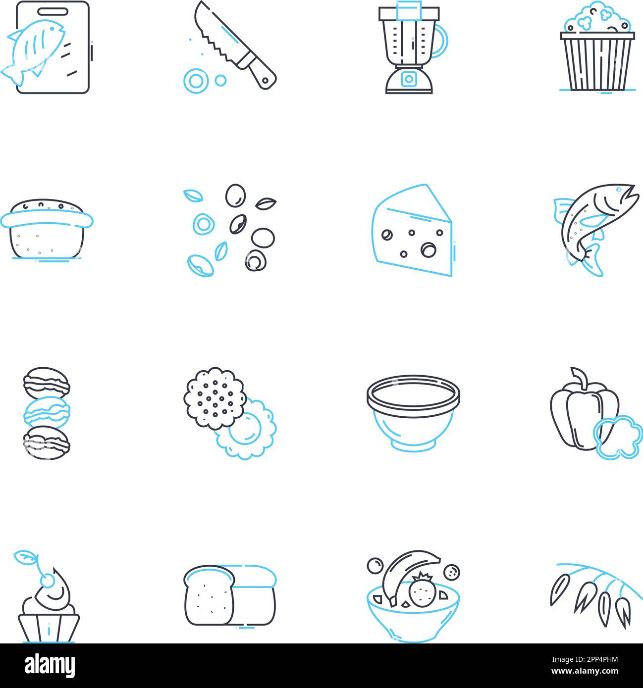 Food court linear icons set. Dining, Cuisine, Fast-food, Cuisine ...