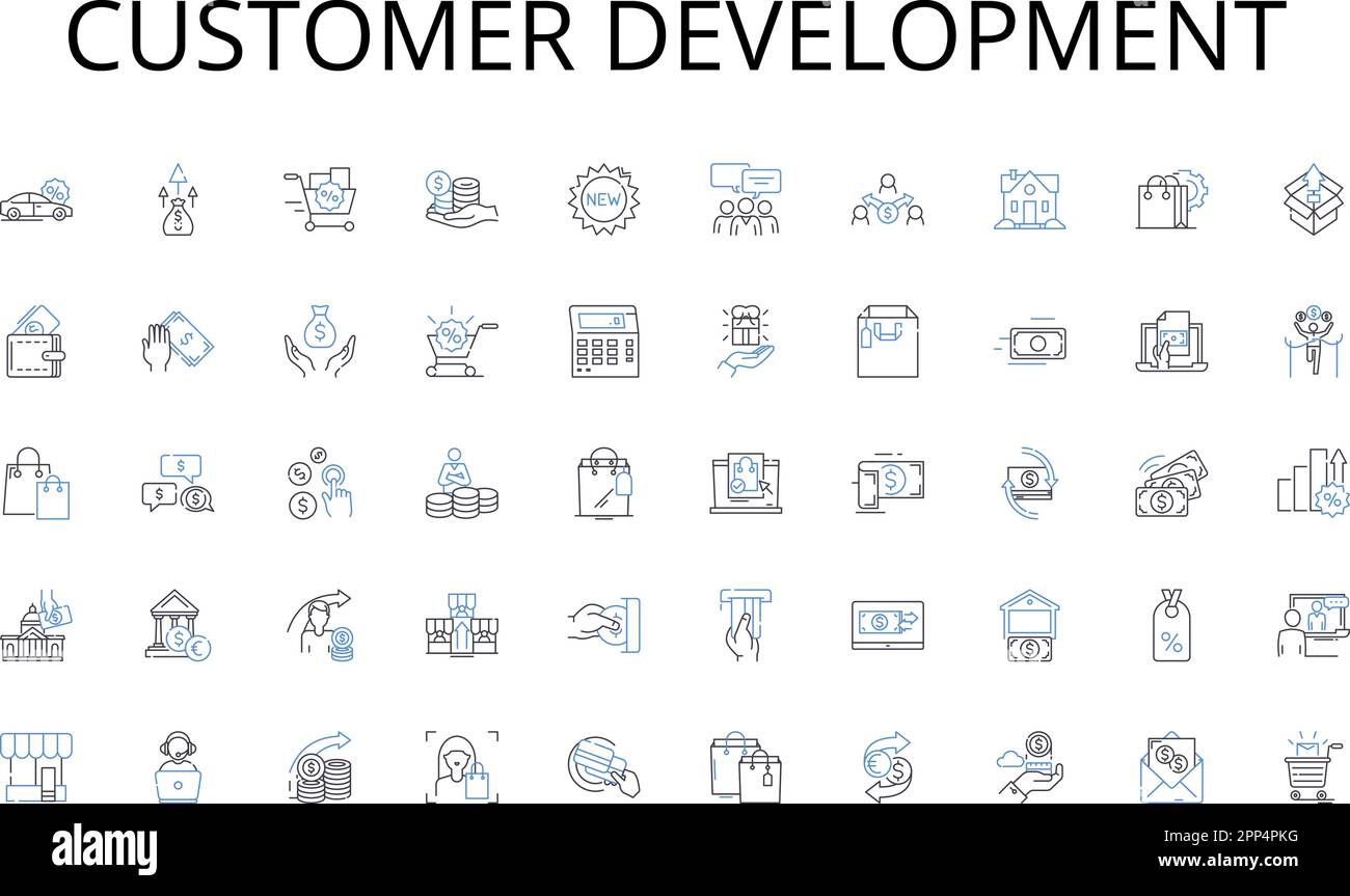 Customer Development line icons collection. Leadership, Authority ...